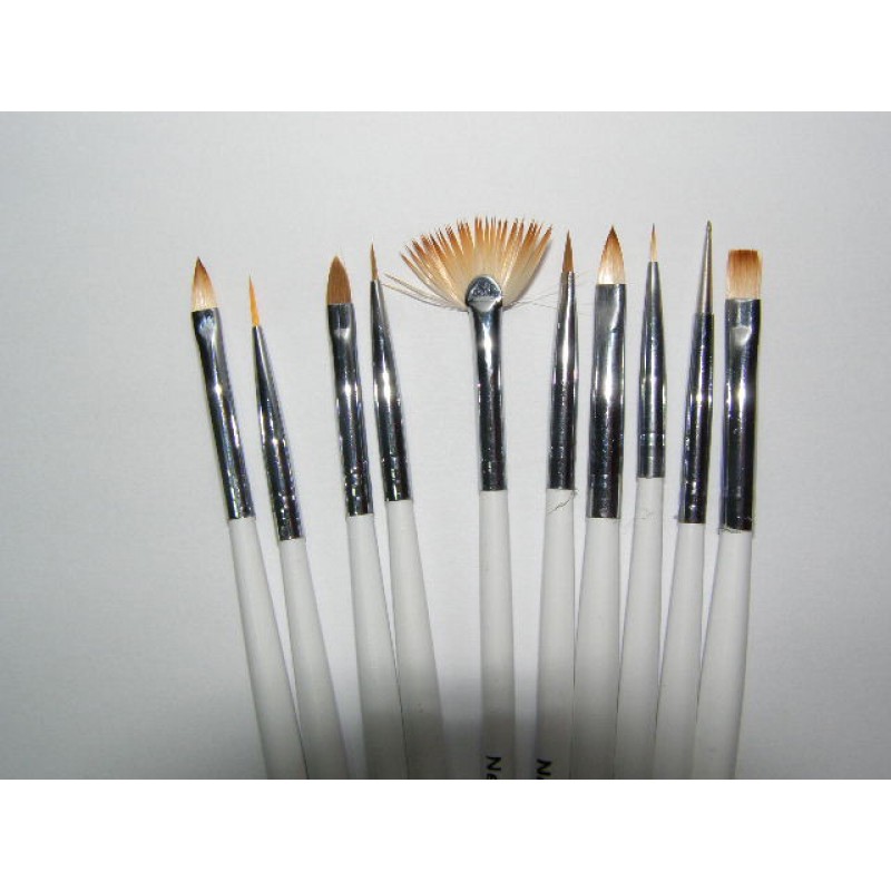 Set pensule profesionale din par natural 10